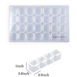 Sympabasic Souffahouse 2 Pack 28 Grids Diamond Painting Boxes 5D Diamond Embroidery Storage Boxes with 192 Pieces Craft Label Marker Stickers
