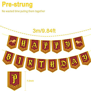 Happy Birthday Decorations Banner Pre-Strung Magic Wizard School Party Banner Wizard Birthday Party Supplies Decor for Fans Bday Party Favors