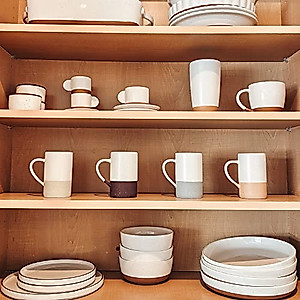 Mora Ceramics 12oz Coffee Mug Set of 4 - Ceramic Tea Cups with Handle - Microwave and Dishwasher Safe, Perfect For Cup or Mug Lovers - Rustic Matte Glaze, Modern Design Mugs - Assorted Colors