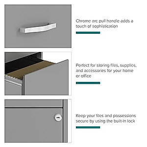 Hirsh Industries 3 Drawer Metal Vertical File Cabinet with Lock, Letter-Size, in Gray