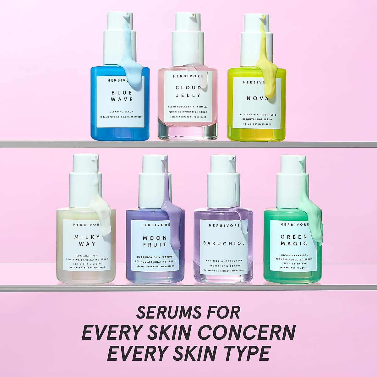 HERBIVORE Bakuchiol Retinol Alternative Face Serum REGULAR STRENGTH - Bakuchiol + Peptides, Smooths Skin, Reduces Fine Lines & Wrinkles, Plant-based, Vegan, Cruelty-free, 30mL / 1 oz