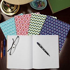 Elan Publishing Company Field Notebook/Journal - 8"x10" - Ikat Covers - Lined - Pack of 5
