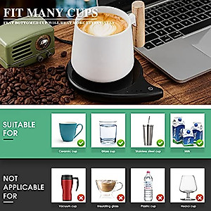 Coffee Mug Warmer for Desk, Smart Cup Warmer with 4 Temperature Settings & Auto Shut Off,Electric Warming Plate for Beverage Tea Coffee Water Milk (Black-No Mug)