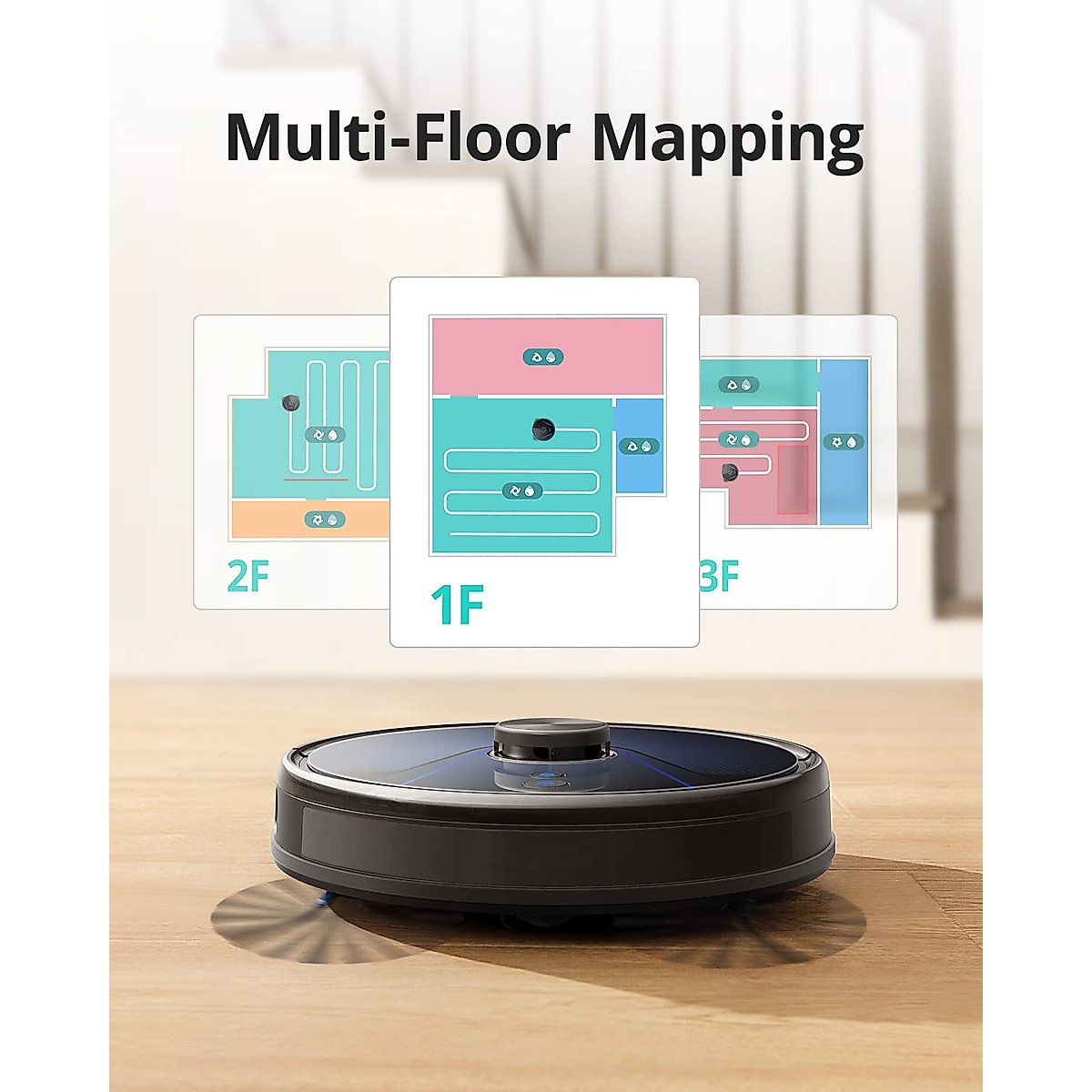 eufy RoboVac L35 Hybrid Robot Vacuum and Mop with 3,200Pa Ultra Strong Suction, iPath Laser Navigation,Multi Floor Mapping,Advanced App Control,Controllable Water Tank,Compatible with Alexa(Renewed)
