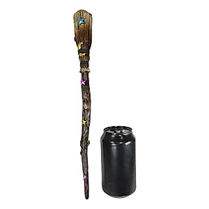 Ebros Hocus Pocus Stars and Moon Witch's Broom Magic Wand Cosplay Wands Witches Pagan Occult Decorative Magical Spells Sorcery Costume Prop Display Accessory