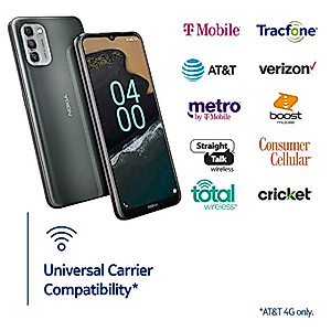 Nokia G400 5G | Verizon, AT&T, T-Mobile | Android 12 | Unlocked Smartphone | 3-Day Battery | US Version | 4/64GB | 6.58-Inch Screen | 48MP Triple Camera | Meteor Grey (Renewed)