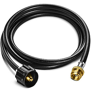 PatioGem Propane Hose, 6ft Propane Tank Hose, Propane Adapter Hose, Propane Hose Adapter 1lb to 20lb, Propane Grill Hose fit for Weber/Coleman/Blackstone Grill, Buddy Heater, Smoker, Camping Stove