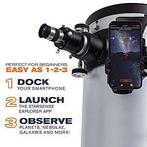 Celestron–StarSense Explorer 10-inch Dobsonian Smartphone App-Enabled Telescope – Works with StarSense App to Help You Find Nebulae, Planets & More –10-inch DOB Telescope – iPhone/Android Compatible