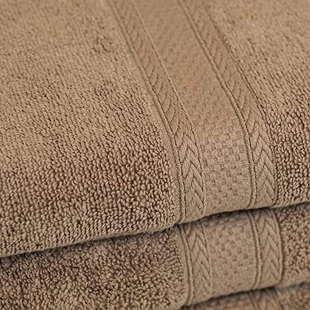 VANME, 100% Cotton, Bath Sheet, Drap de Bain, 30" X 60", Zero Twist Bath Towel, Soft and Absorbent, Pack, 3 or 6 Pieces, Professional Construction for Everyday Use (6, Deep Taupe)