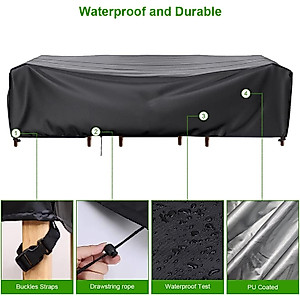 43L x 31W x 28H inches Patio Furniture Cover, Patio Furniture Covers Extra Large Outdoor Set Waterproof, Tough Outdoor Furniture Covers for Deck Lawn and Backyard Wind Dust Proof Anti-UV