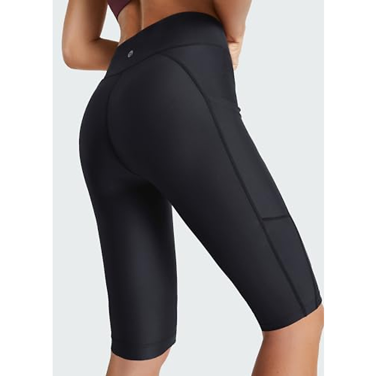 BALEAF Women's Swim Shorts SPF UV High Waisted Tummy Control Tankini Bathing Suit Swimsuit Bottoms with Pockets Black XS