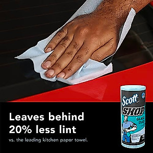 Scott® Shop Towels Glass™ (32896), Blue Shop Towels Glass, Mirrors and Chrome, Perforated Towels/Roll, 12 Rolls, 1,080 Towels/Case