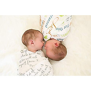 Jeremiah Scripture Swaddle Blanket Gift Set, for I Know The Plans I Have for You, Ultra-Soft 100% Cotton Muslin Receiving Blankets, Extra Large, 2 Pack