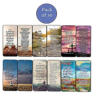 Christian Bookmarks with Popular Bible Verses (30-Pack) - Stocking Stuffers for Adults Teens Kids Men Women Boys Girls - Baptism Mission Evangelism Bible Study Church Supplies