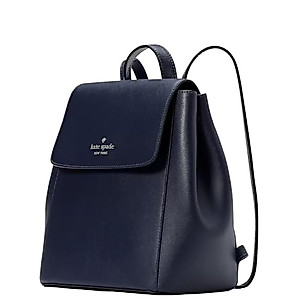 Kate Spade New York Women's Madison Saffiano Leather Flap Backpack, Parisian Navy
