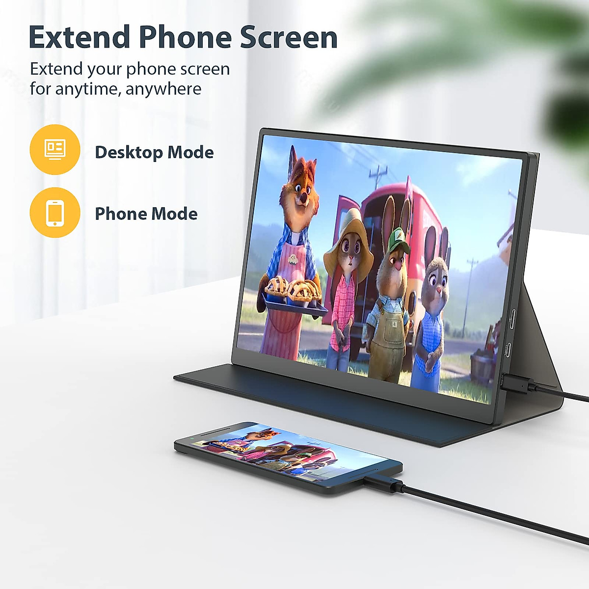 Miktver Portable Monitor, 10.5 Inch FHD 1920x1280 IPS 100% SRGB Small Laptop Monitor for Computer PC Phone Mac Xbox PS4, USB C HDMI Gaming Monitor Ultra-Slim IPS Display with Smart Cover