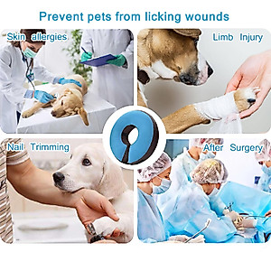 Inflatable Dog Cone for Dogs After Surgery Dog Donut Collar Soft Dog Cone Alternative Recovery Collar for Dogs Prevent Pet Bite Licking Scratching Touching, Help Dog Healing (L(Neck:12"-18"))