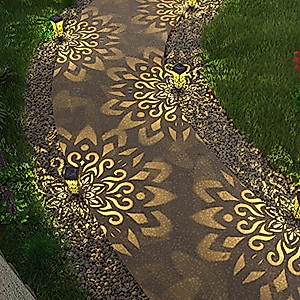 Gardsee 8 Pack Solar Lights Outdoor Garden Decorative Solar Garden Lights with Warm Light Waterproof Plastic Solar Pathway Landscape Lights for Path Patio Backyard Walkway Yard Garden Decor