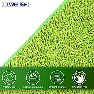 LTWHOME 18" Multi-Color Combination Microfiber Commercial Mop Refill Pads Fit for Wet or Dry Floor Cleaning (Pack of 6)