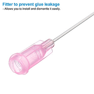 PATIKIL 20Ga x 2 Inch Dispensing Needle Tips, 10Pcs Stainless Steel and Plastic Glue Needle Tube Blunt Tips with Luer Lock for Glue Oil Applicator, Light Pink