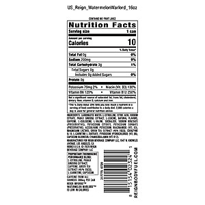 REIGN Inferno Watermelon Warlord, Thermogenic Fuel, Fitness and Performance Drink, 16 Fl Oz (Pack of 12)