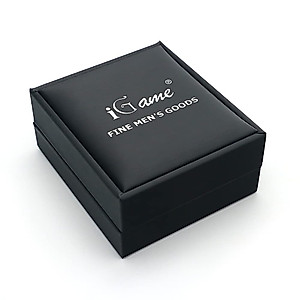 iGame Men's Luxury Crystal Cufflinks Green Color Stone Quality Wedding Cuff Links with Gift Box