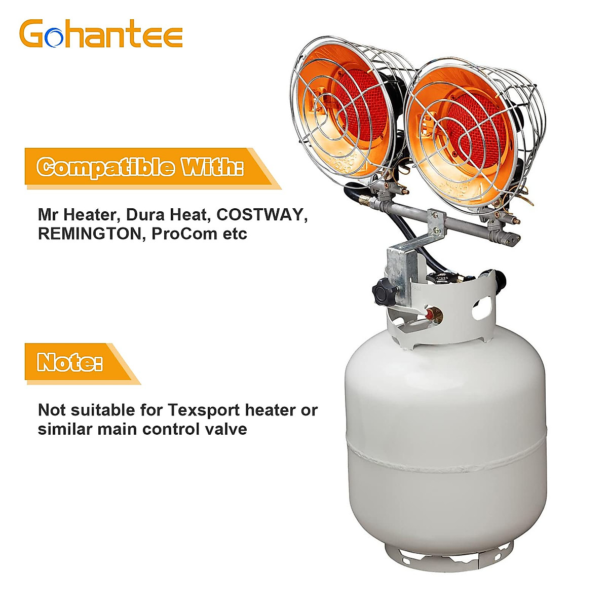 Gohantee 20" Propane Portable Tank Top Heater Thermocoupler 2304885 Universal Safety Assembly Compatible with Mr Heater Dura Heat COSTWAY Remington ProCom and More