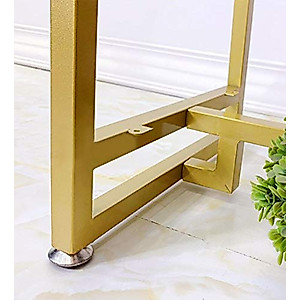 FONECHIN Metal Garment Rack with 2 Wood Shelves Gold Clothing Rack Heavy Duty Free-Standing Retail Display Clothes Racks for Hanging Clothes Boutique Store 59"