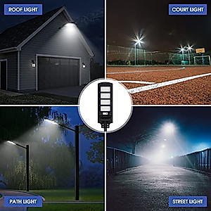 Bryopath Solar Street Lights Outdoor【2 Pack】, Parking Lot Lights 600W, 24000LM Motion Sensor Dusk to Dawn Lights Outdoor Street Lights with Remote Control for Home Park Garage Garden Yard