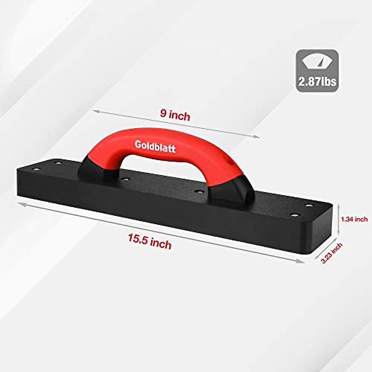 Goldblatt Tapping Block for Vinyl Plank Flooring, Heavy Duty Hammer-Free Flooring Installation Tool with 9" Large Soft-Grip Handle for Installing Laminate, Hardwood, LVP, LVT or Engineered Wood