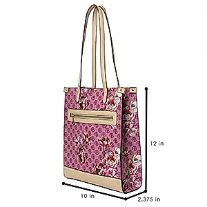 Alexis Bendel Signature Tote Bag For Women Safiiano Leather Designer Handbag Pink