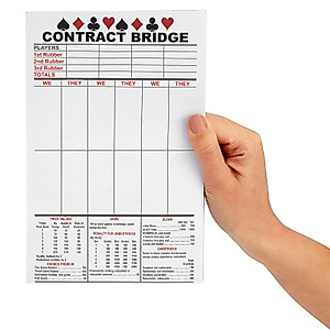 Best Paper Greetings 250 Sheets Contract Bridge Score Pads and Tallies, Game Scoring Cards Supplies, Large Print with Trick Values (5 Notepads)