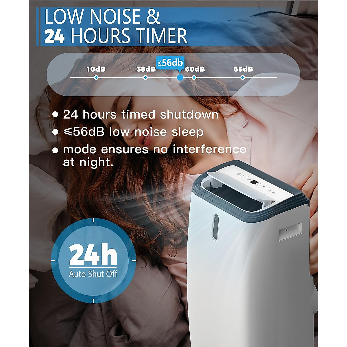 Joy Pebble Portable Air Conditioner 14000 BTU,Portable AC Unit for Room Cools up to 700 Sq.ft,Air Conditioner Portable 3-IN-ONE for Cooling,Dehumidifier&Fan,24Hrs Timer,3 Fan Speed