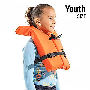 Seachoice Life Vest, Type II Personal Flotation Device, Orange, Youth