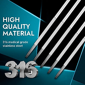 50Pcs Yugui Stick and Poke Set Tattoo Needles Long Bar Needles 1003RL 1005RL 1007RL 1009RL 1205RS 1207RS 1209RS 1205M1 1207M1 1209M1 for Tattoo Gun Tattoo Supplies