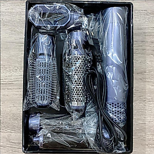 5-in-1 hot air comb, hair dryer, automatic curling iron, straight hair styling comb (Purple)