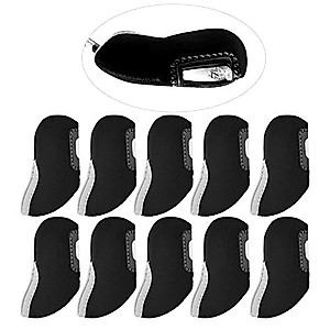 Iron Club Cover, Neoprene Putter Cover, with A Convenient Design Durable 10Pcs Golf Putter Head Cover Long Service Life. for Putter Golf Course Home Biginners(Black)