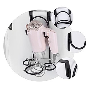 Alipis 1pc Hair Dryer Storage Holder Wall Mounted Shelf Metal Organizer Shelf Metal Storage Shelf Blow Dryer Holder Metal Hair Dryer Holder Hair Dryer Holder Cabinet Multi-Function Rack