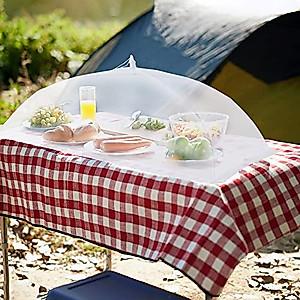 ZMCINER 8 Pack Food Tents Food Covers for Outside Mesh Screen Include 2 Extra Large (40"X 24") & 6 Standard (17"X 17") Collapsible and Reusable Mesh Food Covers for Outdoors, Fruit Cover
