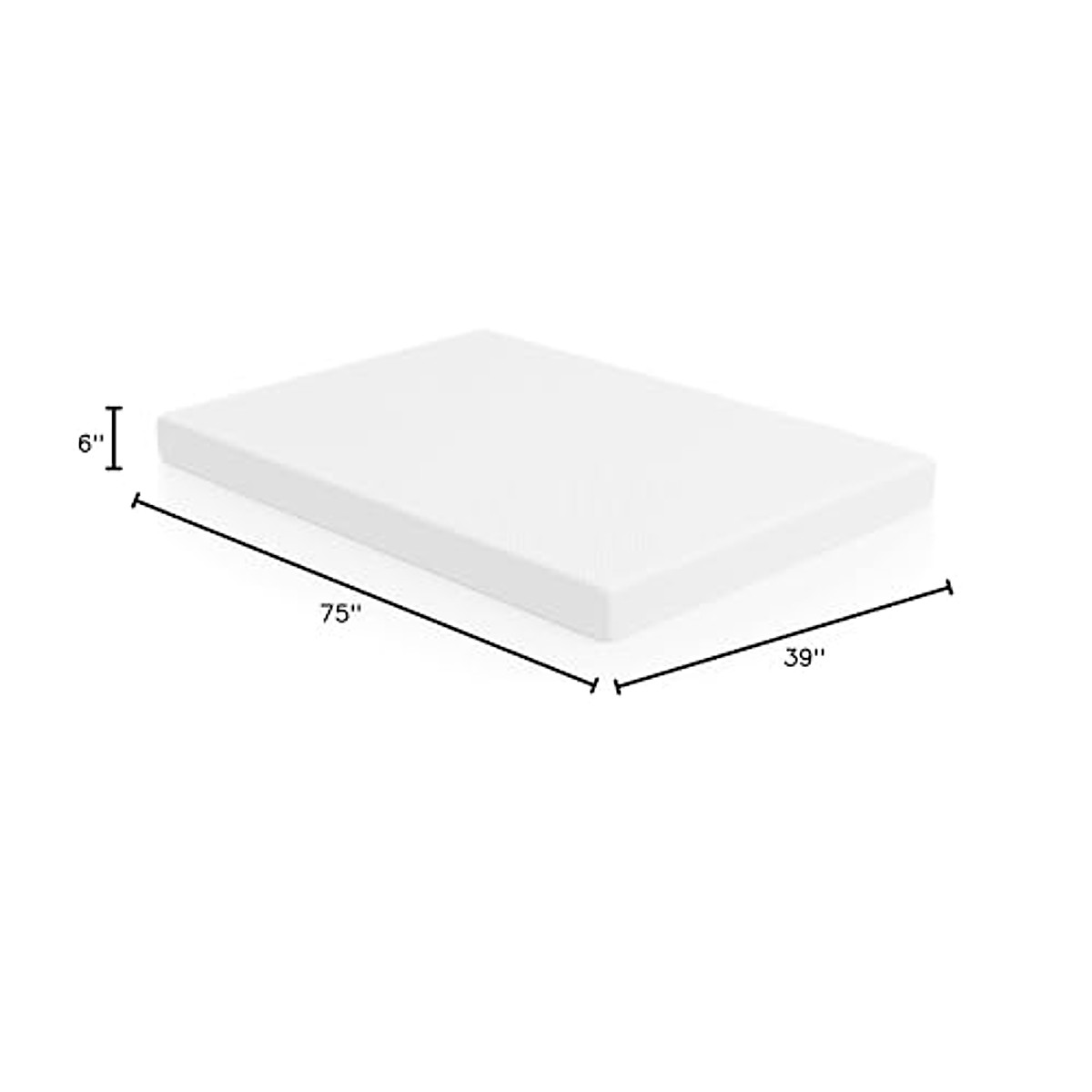 HOMES: Inside + Out Zinne Twin Mattress 6 inch Gel Memory Foam Mattress for Cool Sleep & Pressure Relief, Medium Firm Mattresses CertiPUR-US/Bed-in-a-Box/Pressure Relieving Twin Size