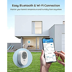 Govee WiFi Thermometer Hygrometer H5051, Bluetooth Indoor Temperature Humidity Monitor with App Notification Alert, Smart Humidity Sensor for Greenhouse Wine Cellar, 2 Years Free Data Storage Export