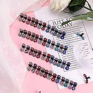 Syhood 96 Pieces Mini Hair Claw Clips, Rhinestone Mini Flower Hair Clips, Metal Clamps, Mix Colored Flower Accessories for Women Girls