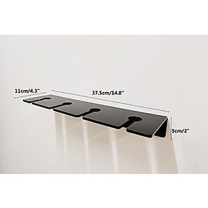 Wine glass holder, acrylic wall-mounted wine glass holder, tableware under the cabinet, wine glass holder and Glasses storage rack, kitchen cabinet storage rack (Black 2 pack)