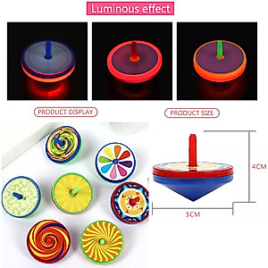 24 PCS Light Up Mini Spinning Tops LED Hand Spinners Toys with Colorful DIY Stickers Design Your Own - Novelty Bulk Stocking Stuffers Party Favors
