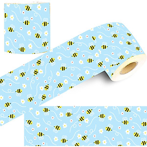 Blue Bee Bulletin Board Borders Back-to-School Decoration Borders 36FT Classroom Rainbow Straight Pencil Bulletin Borders Strips for Photo Wall,Desks,Bulletin Board,White Board Décor