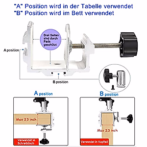Tablet Stand for Bed, Adjustable and Foldable Tablet Stand Holder with 360 Degree Rotation for iPhone iPad Cellphone Tablet Kindle Fire, or Other 4.7-12.9 inch-Screen Devices (Black)(Extended Arm)