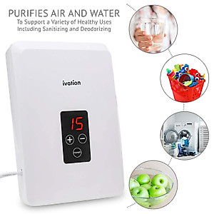 Ivation Portable Ozone Generator 600mg/h – Multipurpose Air Sterilizing & Freshening System w/2 Silicone Tubes, 2 Diffuser Stones & Timer; Purifies Air, Water, Food, Toothbrush