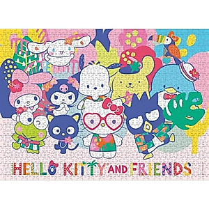 Hello Kitty and Friends Tropical Times 1,000 Piece Jigsaw Puzzle | Collectible Puzzle Artwork Featuring Hello Kitty, Cinnamoroll, Keroppi | Officially-Licensed Hello Kitty Puzzle & Merchandise