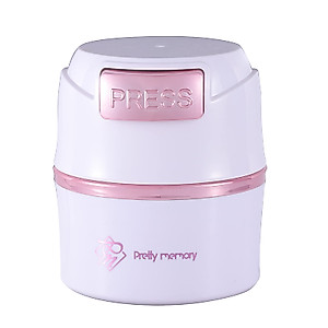 Pretty memory Lash Glue Holder Eyelash Extension Glue Storage Container Sealed Adhesive Jar Stand Tank Sealed for Women, Lash Tech Supplies Must Haves (White - Pink)