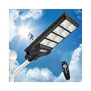 INSDEA 600W Solar Lights for Outside, 50000LM Dusk to Dawn Solar Street Light Motion Sensor, IP66 Waterproof Solar Security Flood Lights Outdoor for Garden,Yard,Parking Lot